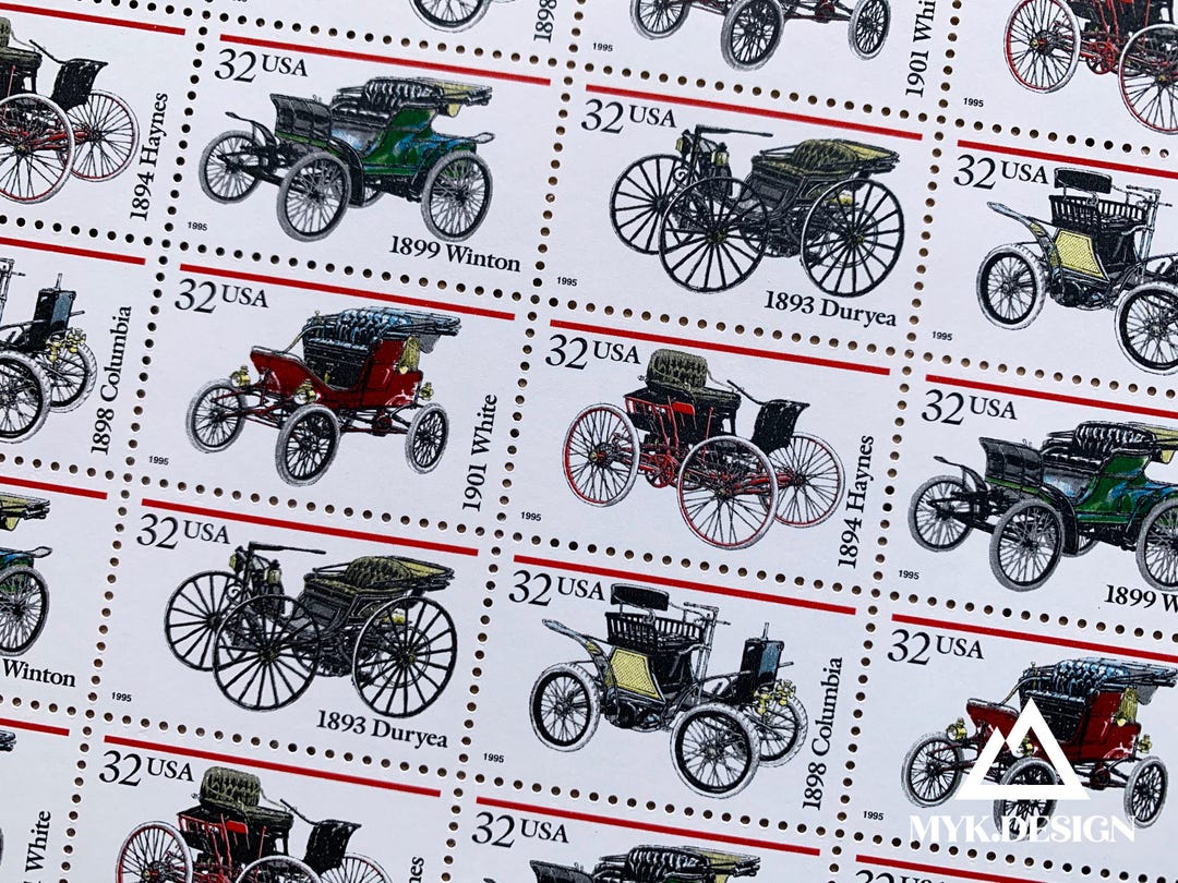 Antique Cars | 1995 | Vintage US Postage Stamps, Scott #3019-23 | Face ...