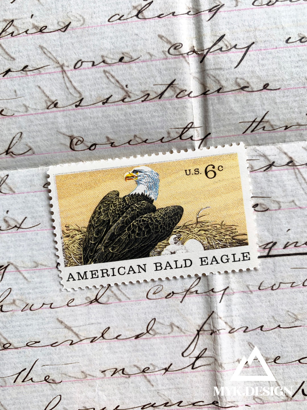 Bald Eagle | 1970 | Vintage US Postage Stamps | Face Value 6 Cents ...