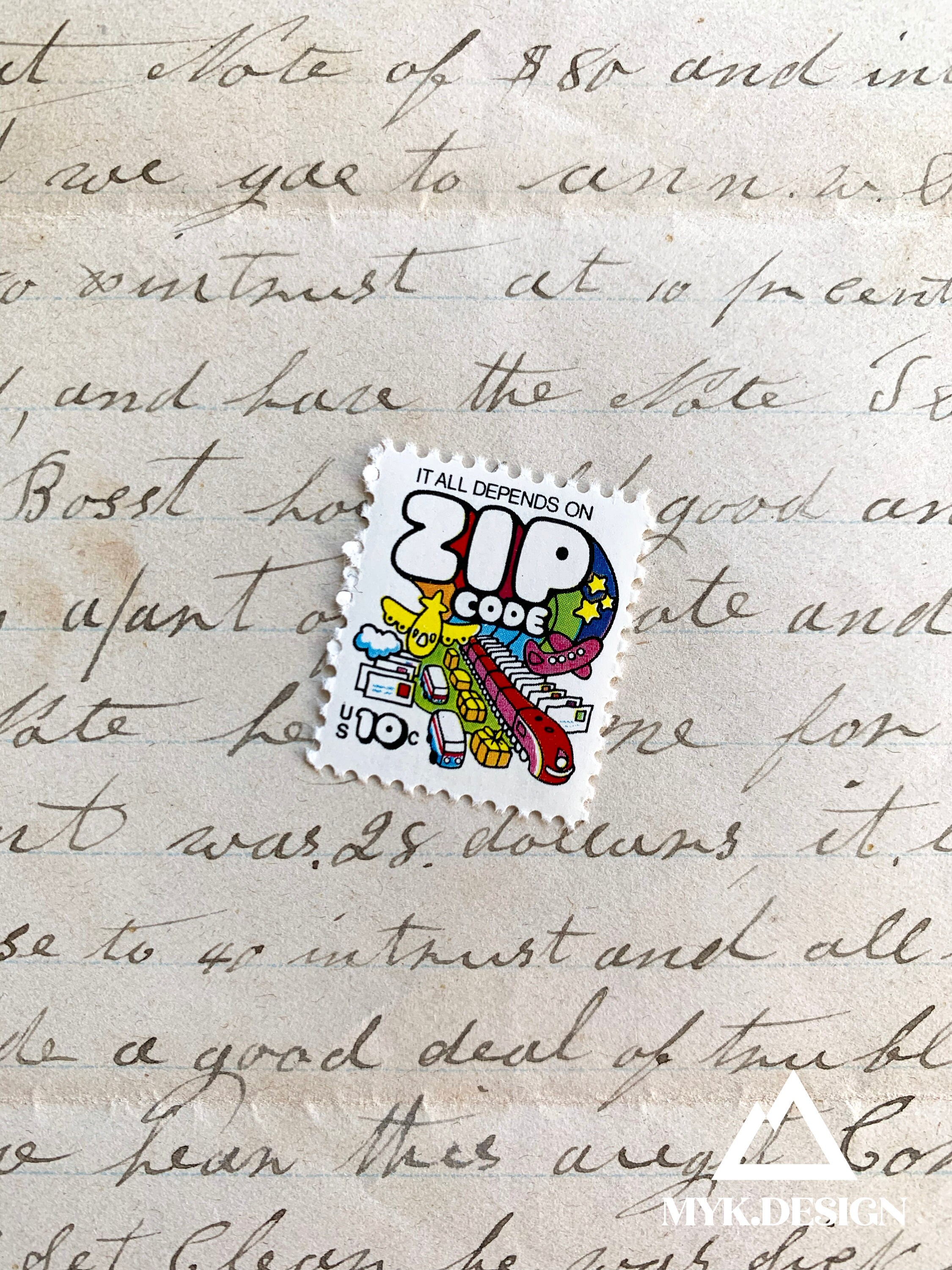 ZIP Code: Zone Improvement Plan 1974 Vintage US Postage Stamps Face ...