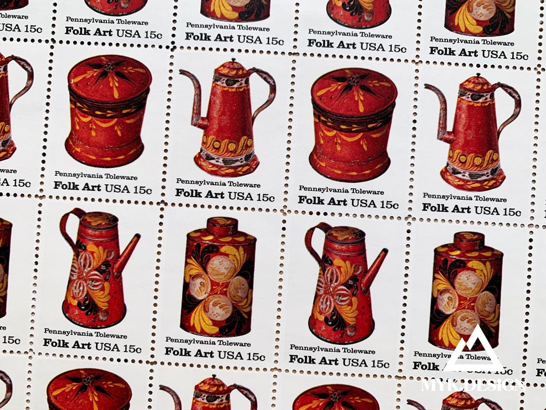 Toleware Folk Art | 1979 | Vintage US Postage Stamps | Face Value 15 ...