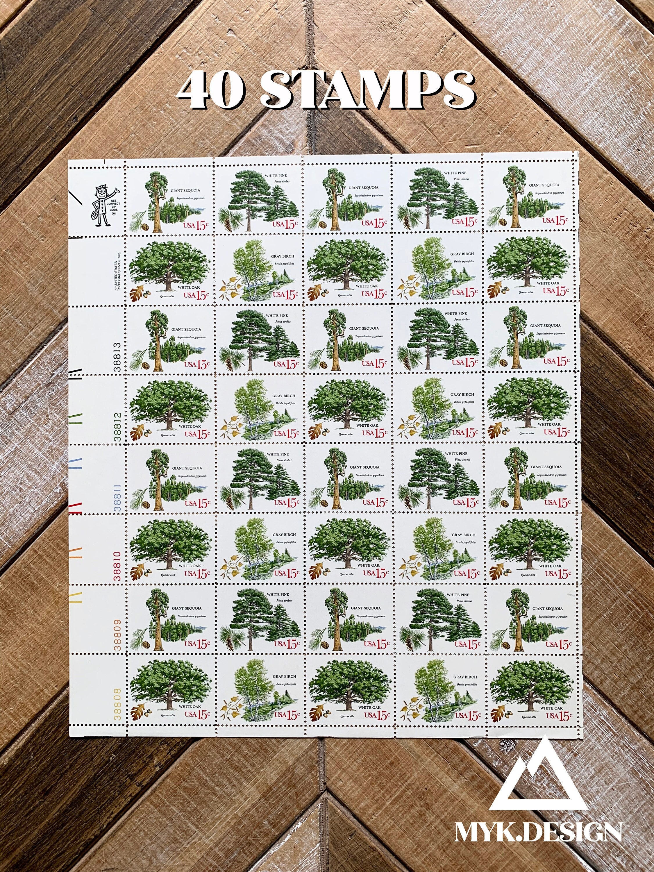 Trees | 1978 | Vintage US Postage Stamps | Face Value 15 Cents | Scott ...