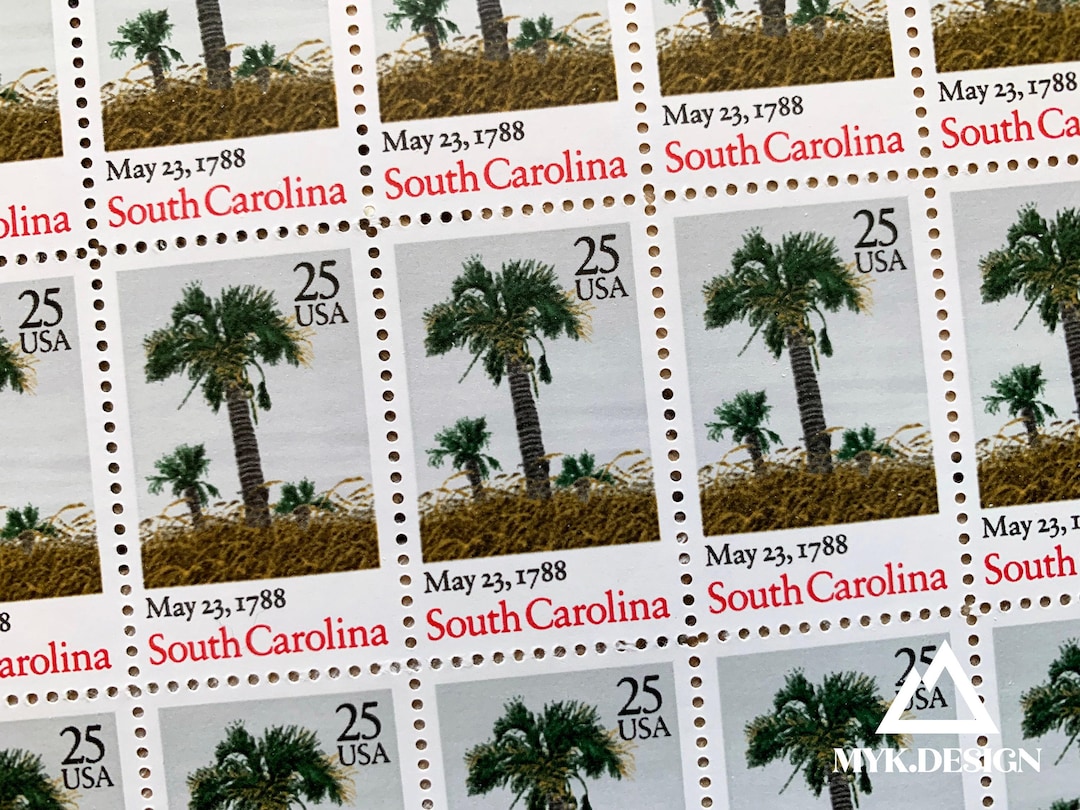 South Carolina Palmetto Tree | 1988 | Vintage US Postage Stamps | Face ...