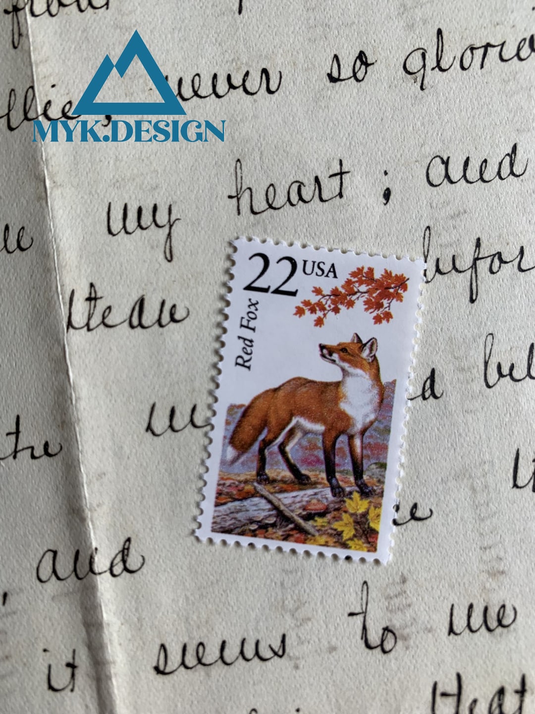 Red Fox | 1987 | Vintage US Postage Stamps | Face Value 22 Cents ...