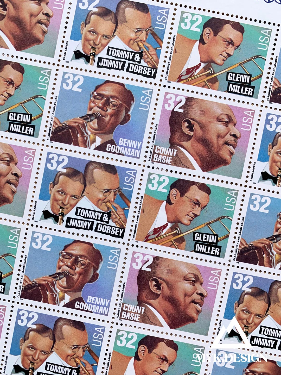 Big Band Leaders | 1996 | Vintage US Postage Stamps, Scott #3096-99 ...