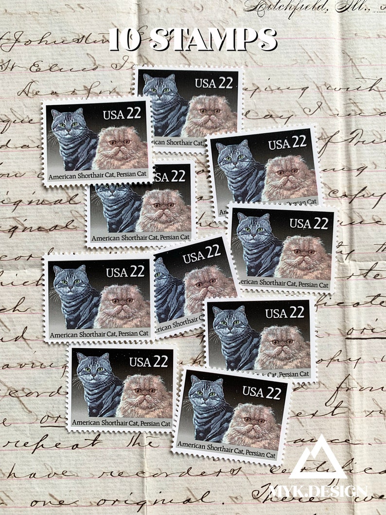 Cats | 1988 | Vintage US Postage Stamps | Face Value 22 Cents | Scott ...