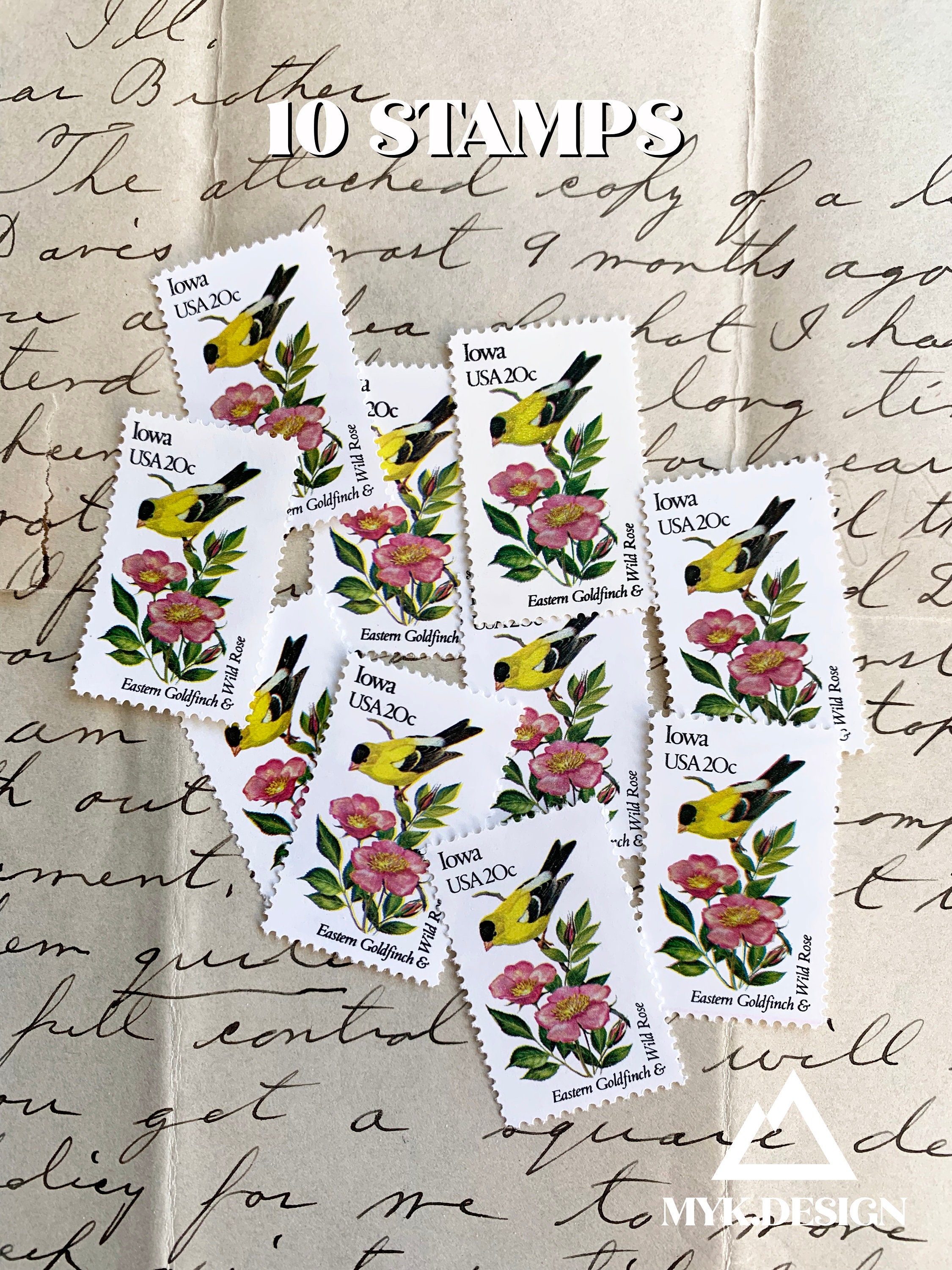 Iowa State Bird and Flower: Eastern Goldfinch and Wild Rose 1982 ...