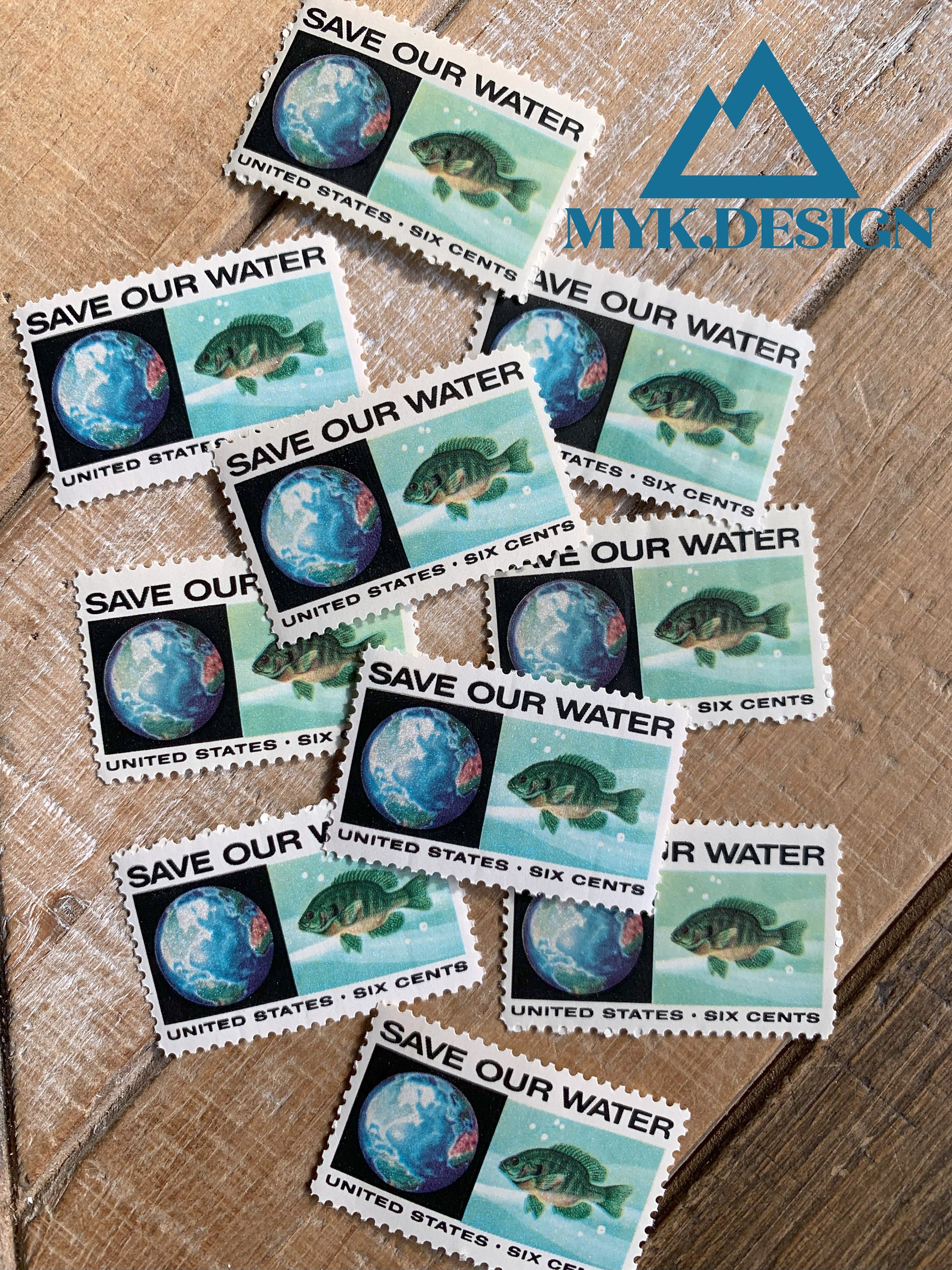 Save Our Water 1970 Vintage US Postage Stamps Face Value 6 Cents Scott ...