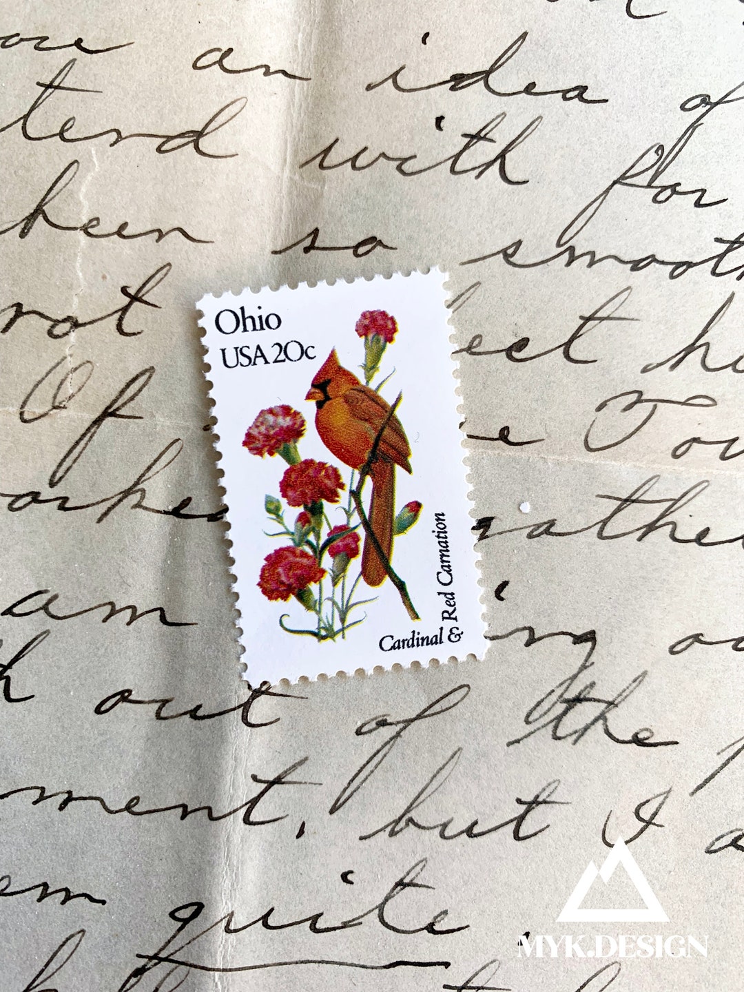 Ohio State Bird and Flower: Cardinal and Red Carnation | 1982 | Vintage ...