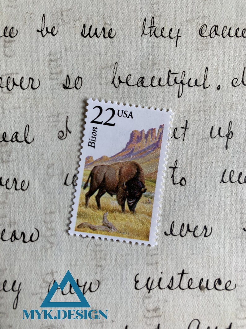 Bison 1987 Vintage US Postage Stamps Face Value 22 Cents Scott 2320 ...