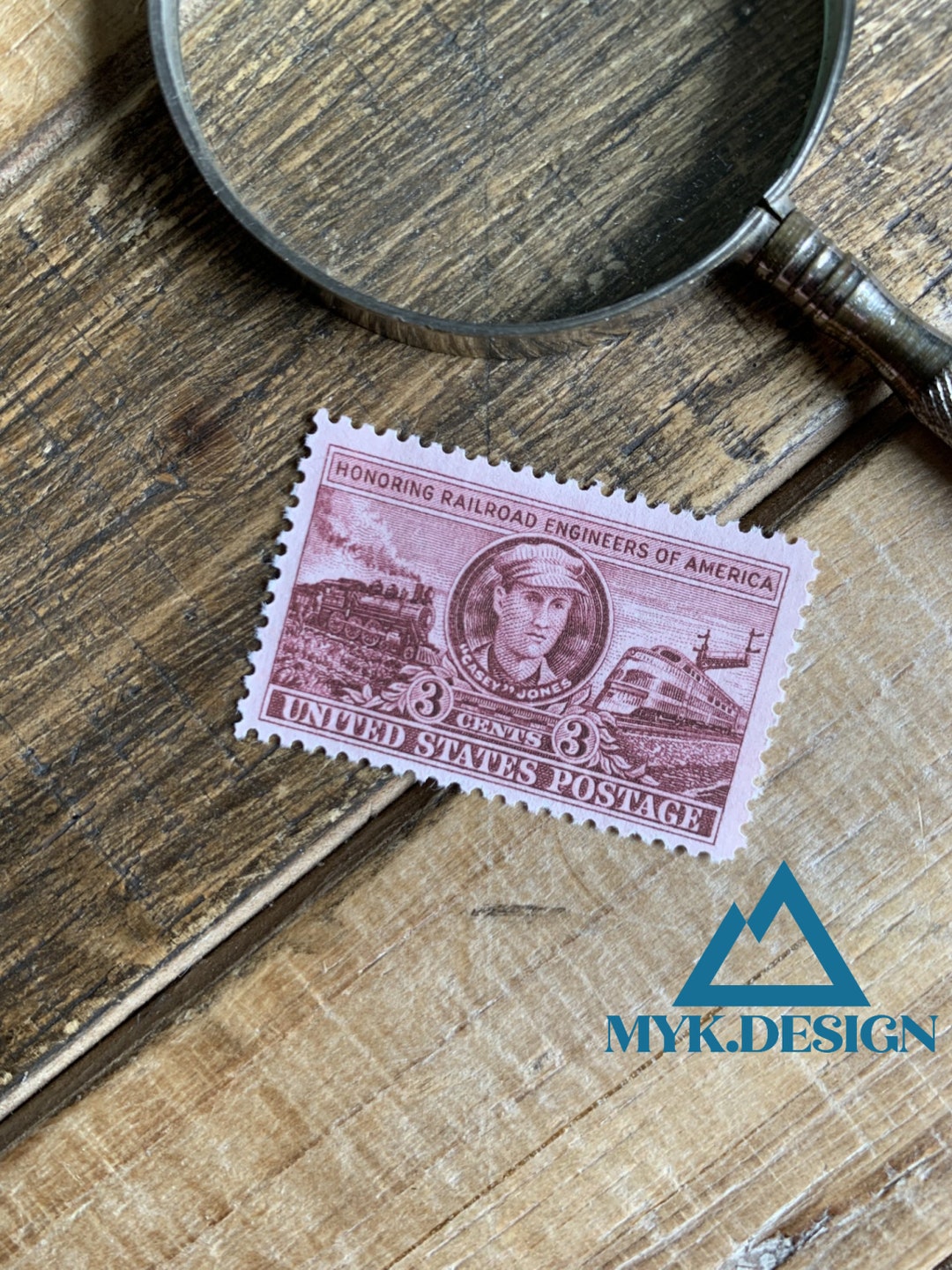 Railroad Engineers, Casey Jones 1950 Vintage US Postage Stamps Face ...