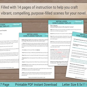 Writing a Book: Scene Planning Template | Digital or Printable Writing ...