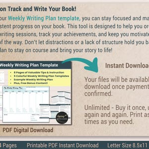 Weekly Writing Plan Template | Weekly Planner | Digital or Printable ...