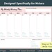 Weekly Writing Plan Template Weekly Planner Digital or Printable PDF ...