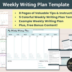Weekly Writing Plan Template | Weekly Planner | Digital or Printable ...