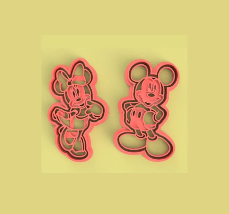 Mickey and Minnie Mouse Set of 2 Cookie Cutters - Etsy