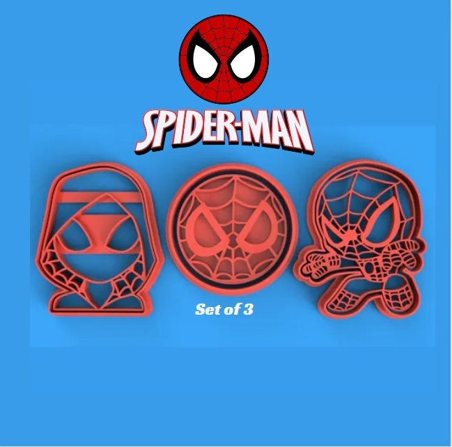 Spider Man Cookie Cutter Set of 3 - Etsy