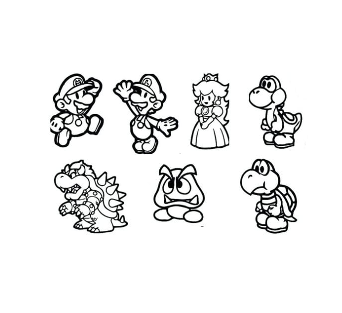 Super Mario Bros 7 Pcs Cookie Cutters Outlines - Etsy