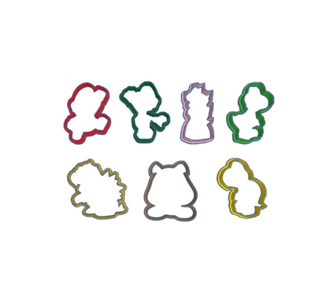 Super Mario Bros 7 Pcs Cookie Cutters Outlines - Etsy