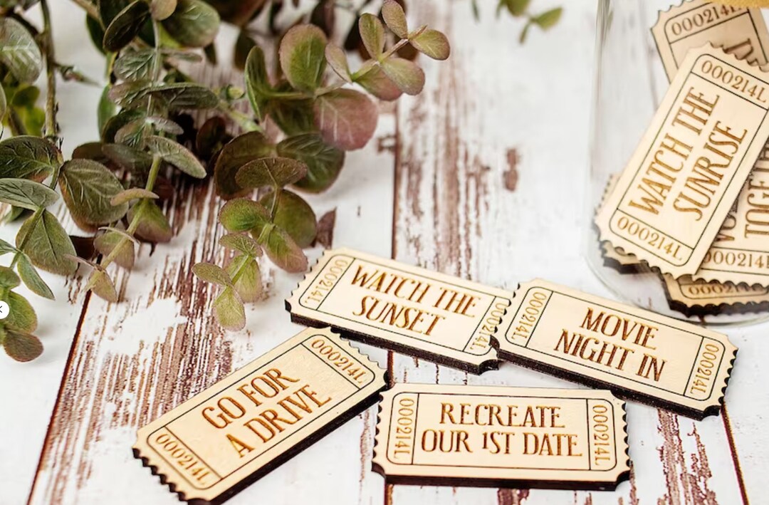 Fun Jar of DATE NIGHT TOKENS Glass Jar With Cork Girlfriend Gift ...