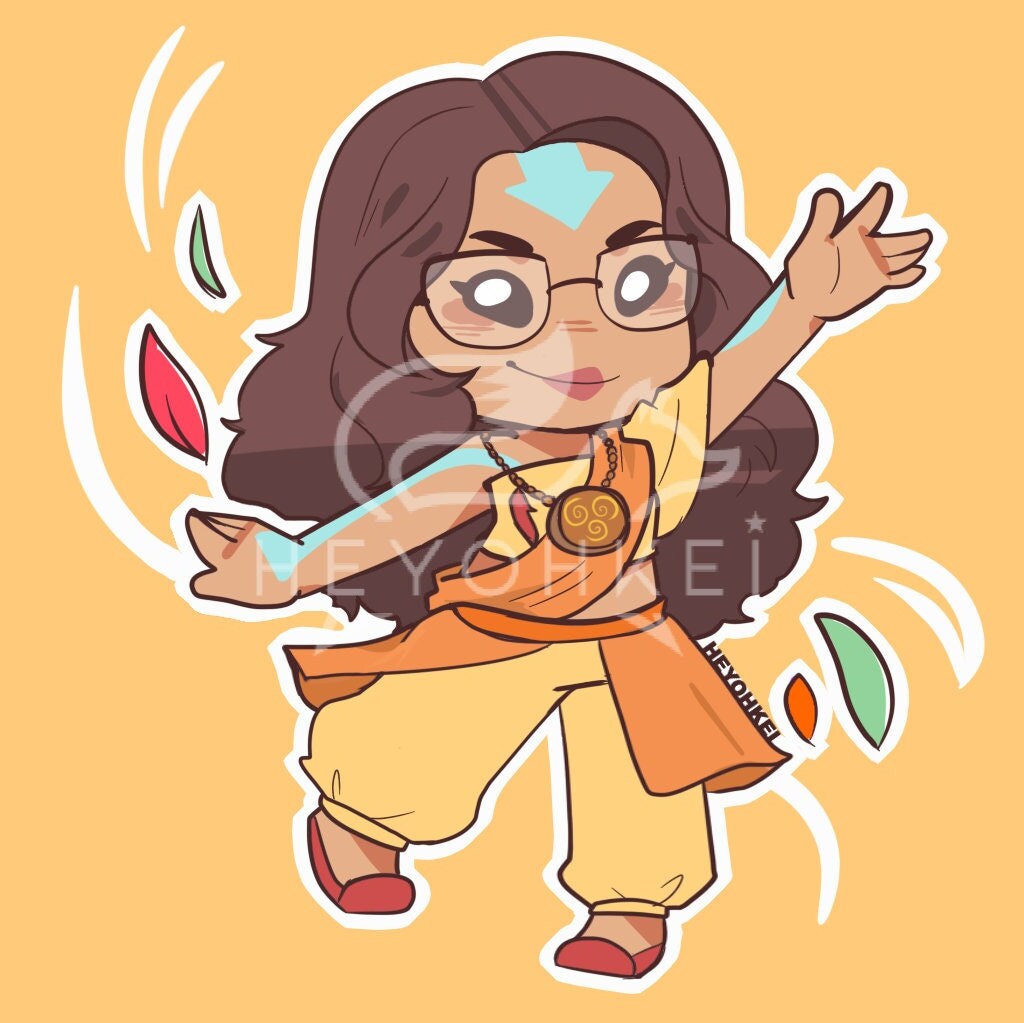 ATLA Element Bender Girls Stickers | Chibi Kawaii Anime Girl | Fire ...