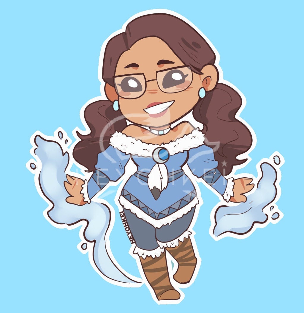 ATLA Element Bender Girls Stickers | Chibi Kawaii Anime Girl | Fire ...