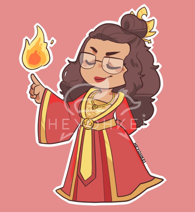ATLA Element Bender Girls Stickers | Chibi Kawaii Anime Girl | Fire ...