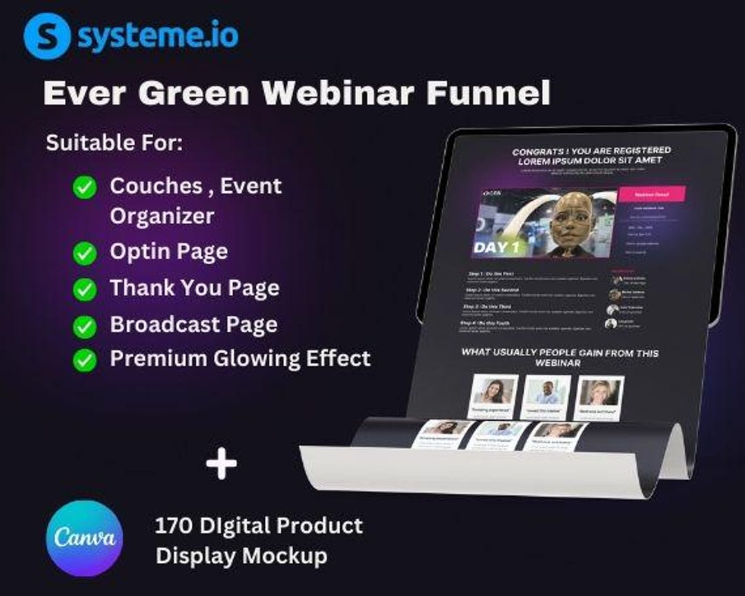 Systeme.io Evergreen Webinar Funnel Template | Automated Sales - Etsy