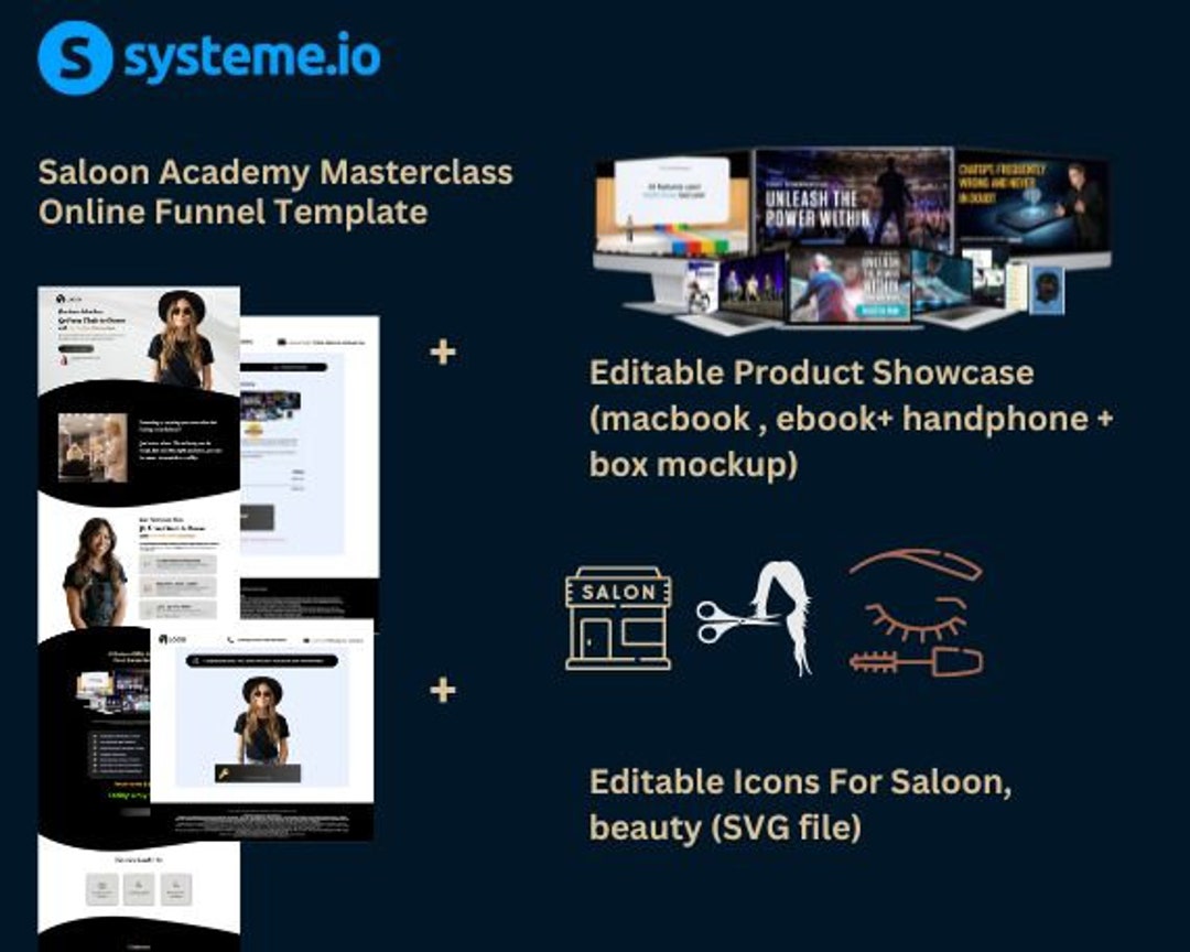 Systeme.io Funnel Template for Saloon Academy Online Masterclass ...
