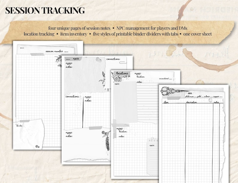 Print at Home Modular Dnd Journal, Character Sheet, Printable DM Screen ...
