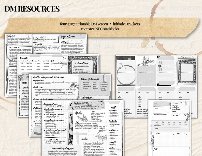 Print at Home Modular Dnd Journal, Character Sheet, Printable DM Screen ...