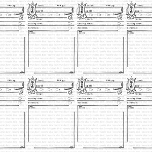 Printable Spell Cards and Spell Slot Trackers - Gothic - for Dungeons ...