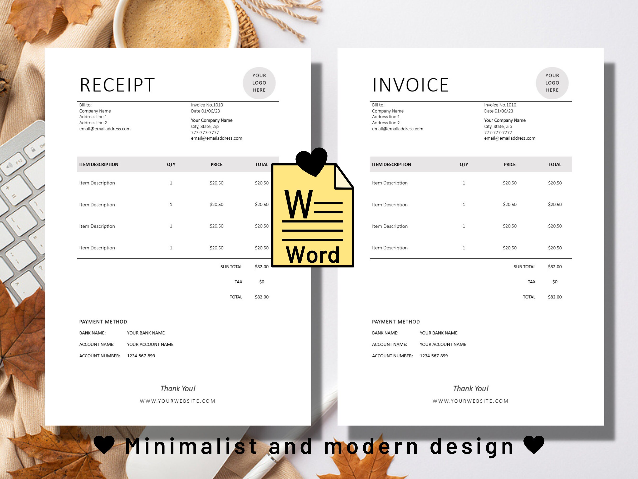 Invoice Word Invoice Template Word Invoice Template for Small Business ...