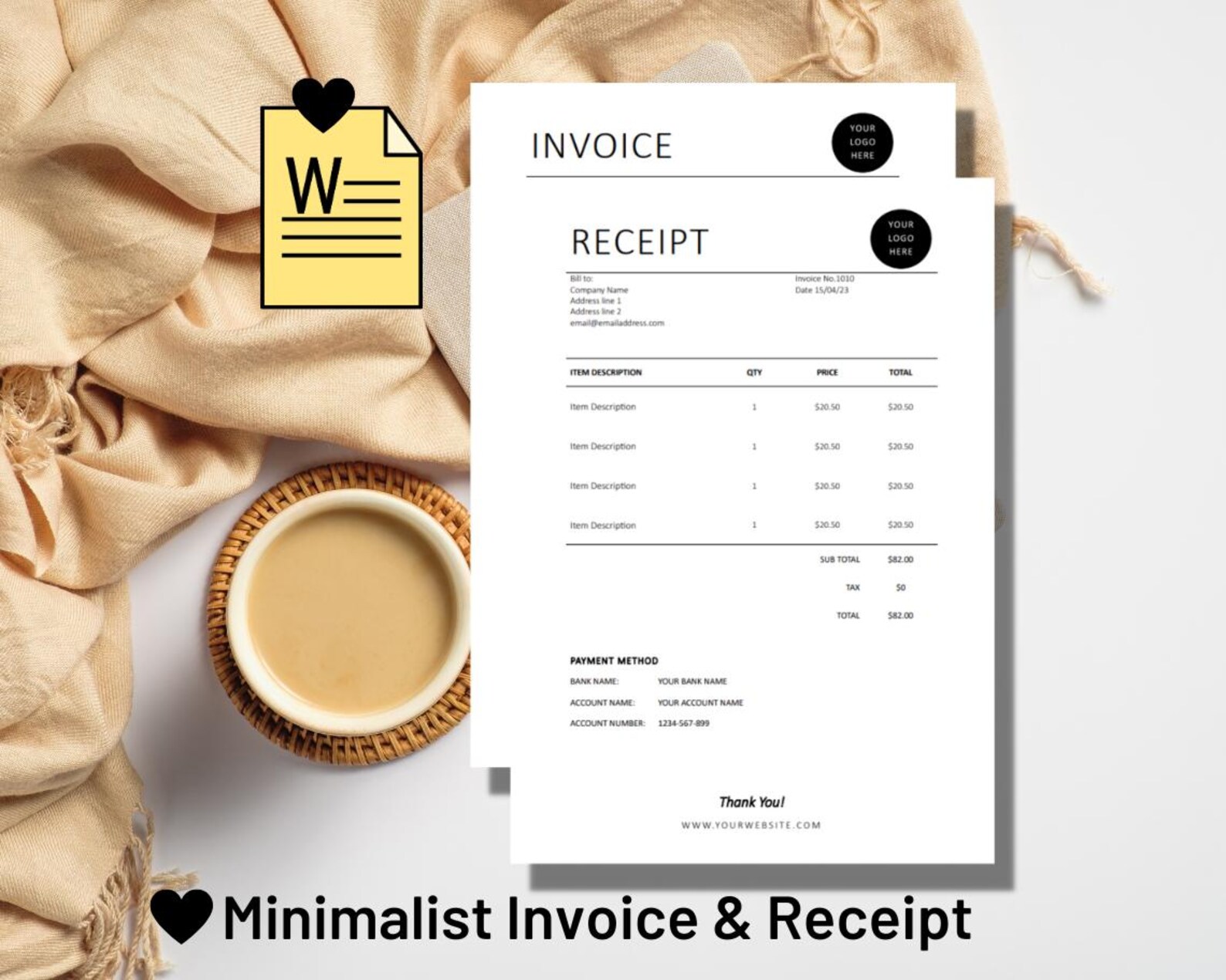 Invoice Template Download, Printable Invoice Template Word, Business ...