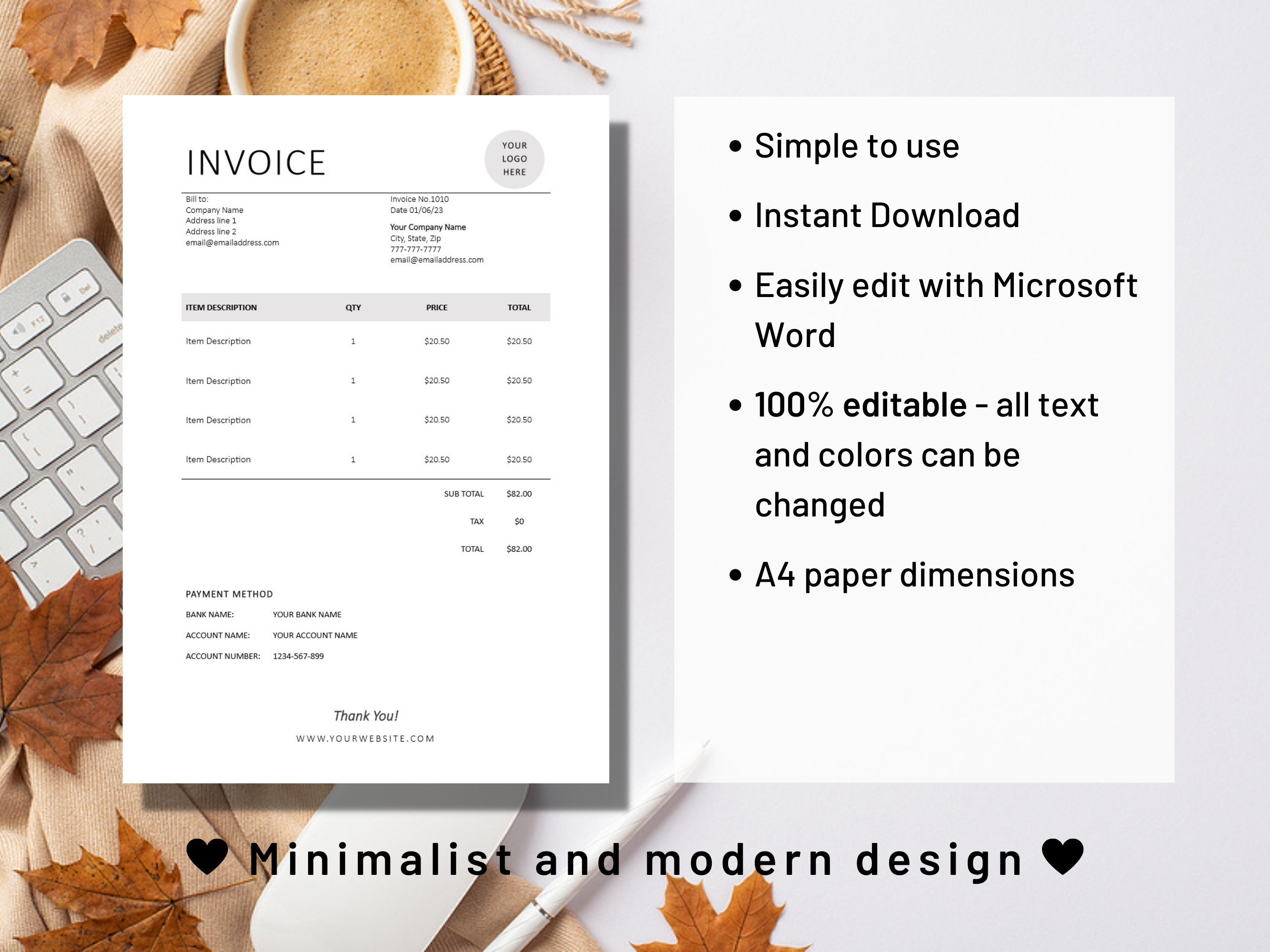 Invoice Word Invoice Template Word Invoice Template for Small Business ...