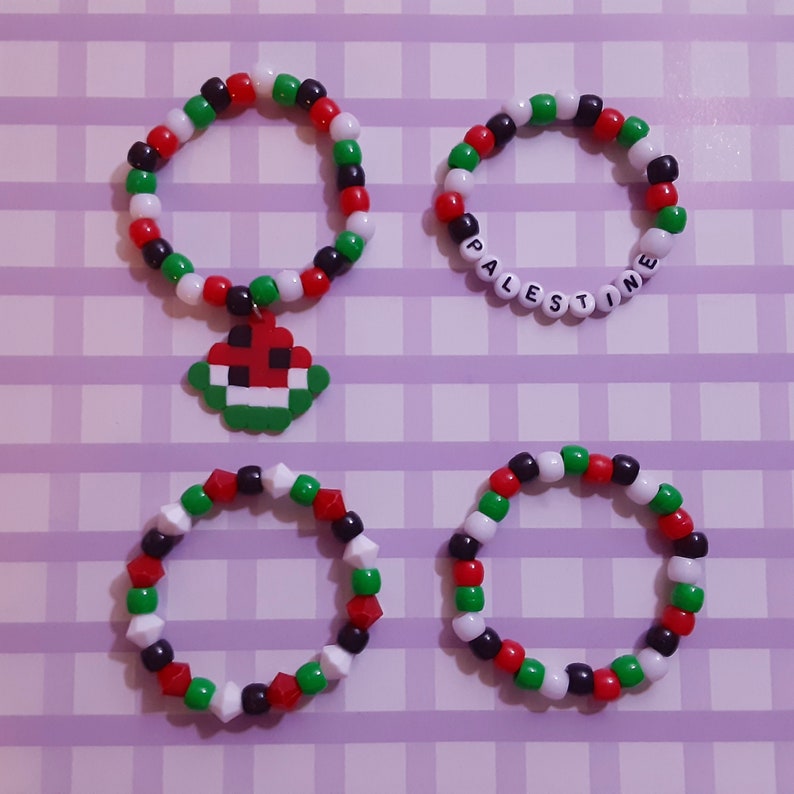 FREE PALESTINE Kandi Bracelets, Perler Bead Keychains, and Watermelon ...