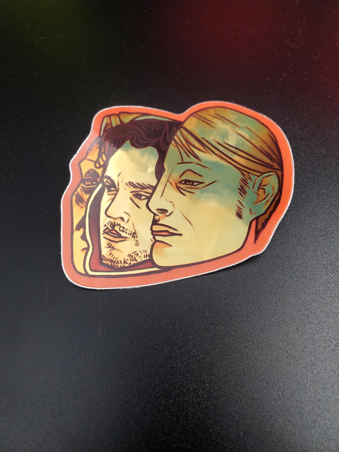 Hannibal 'split Head' Gold Metallic Sticker - Etsy