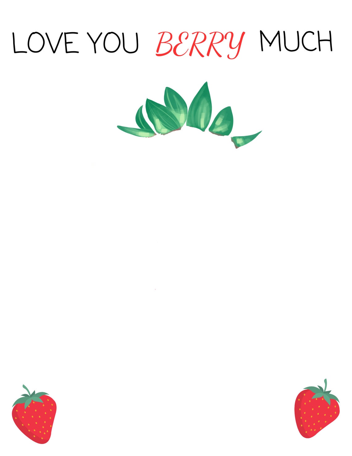 Download Printable, Child Handprint Craft, Strawberrry, Love You Berry ...