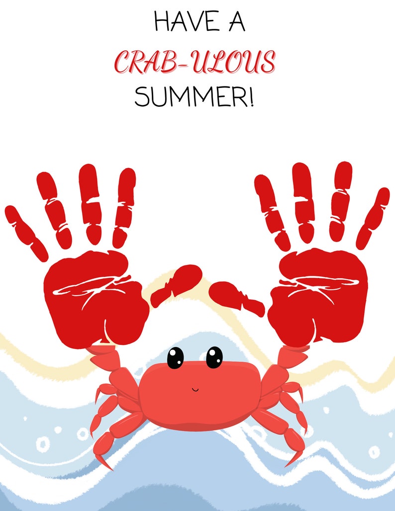 Download Printable, Child Hand Print Craft, Have a Crab-ulous Summer ...
