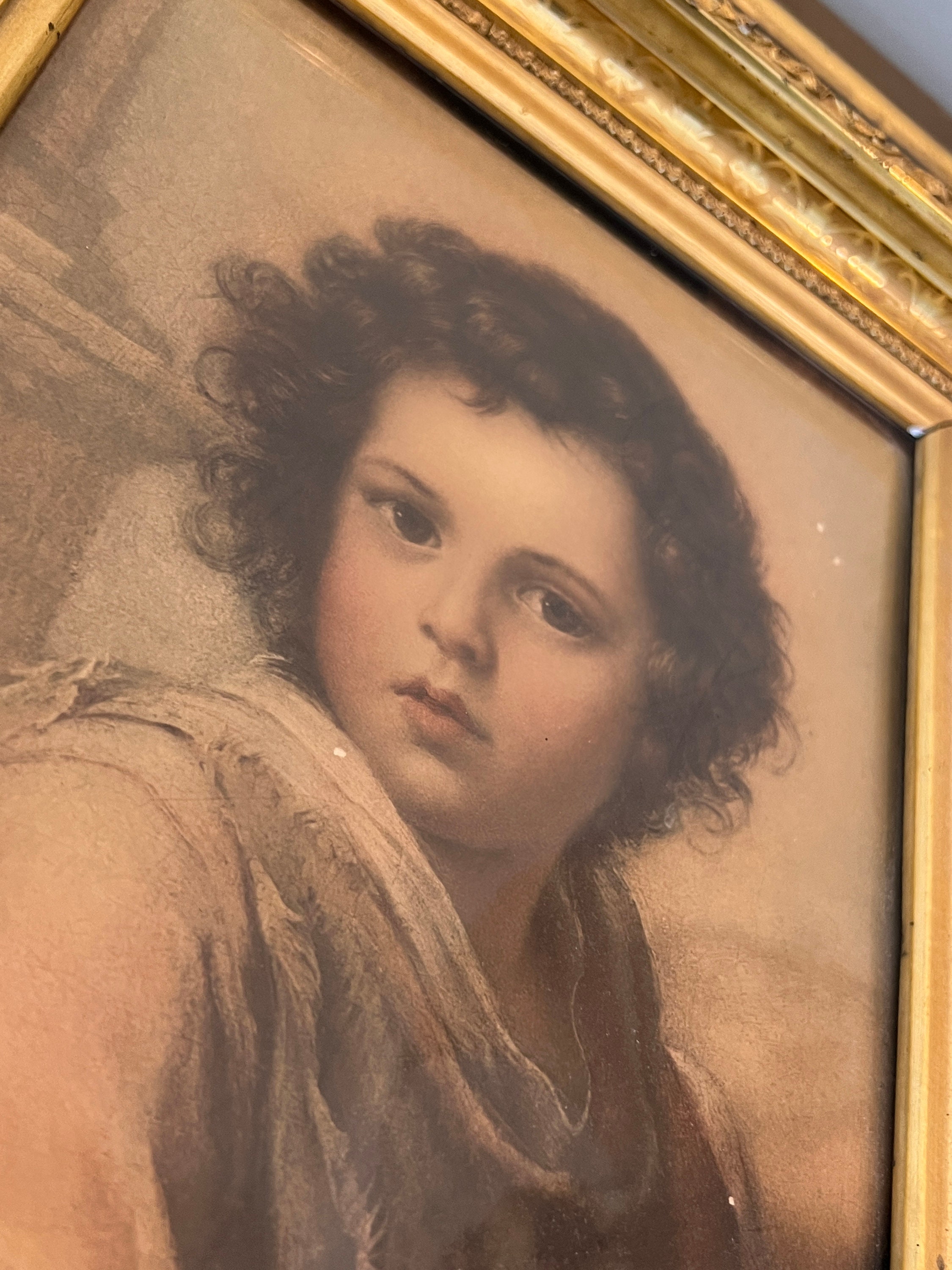 Vintage Murillo Print in Antique Gold Frame, 15x17 - Etsy