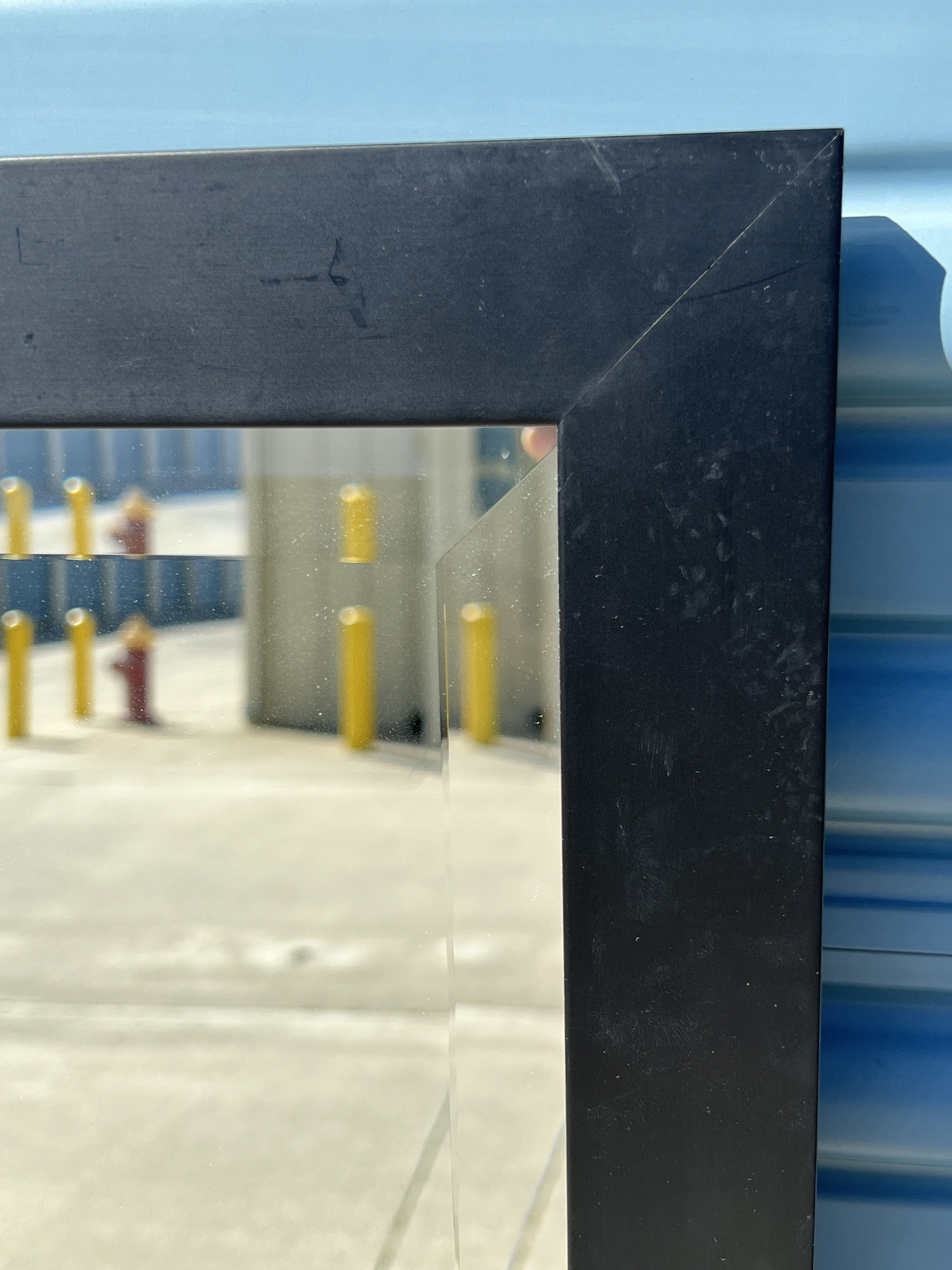 Extra Large Black Contemporary Frame With Beveled Mirror, 38x48 (over ...