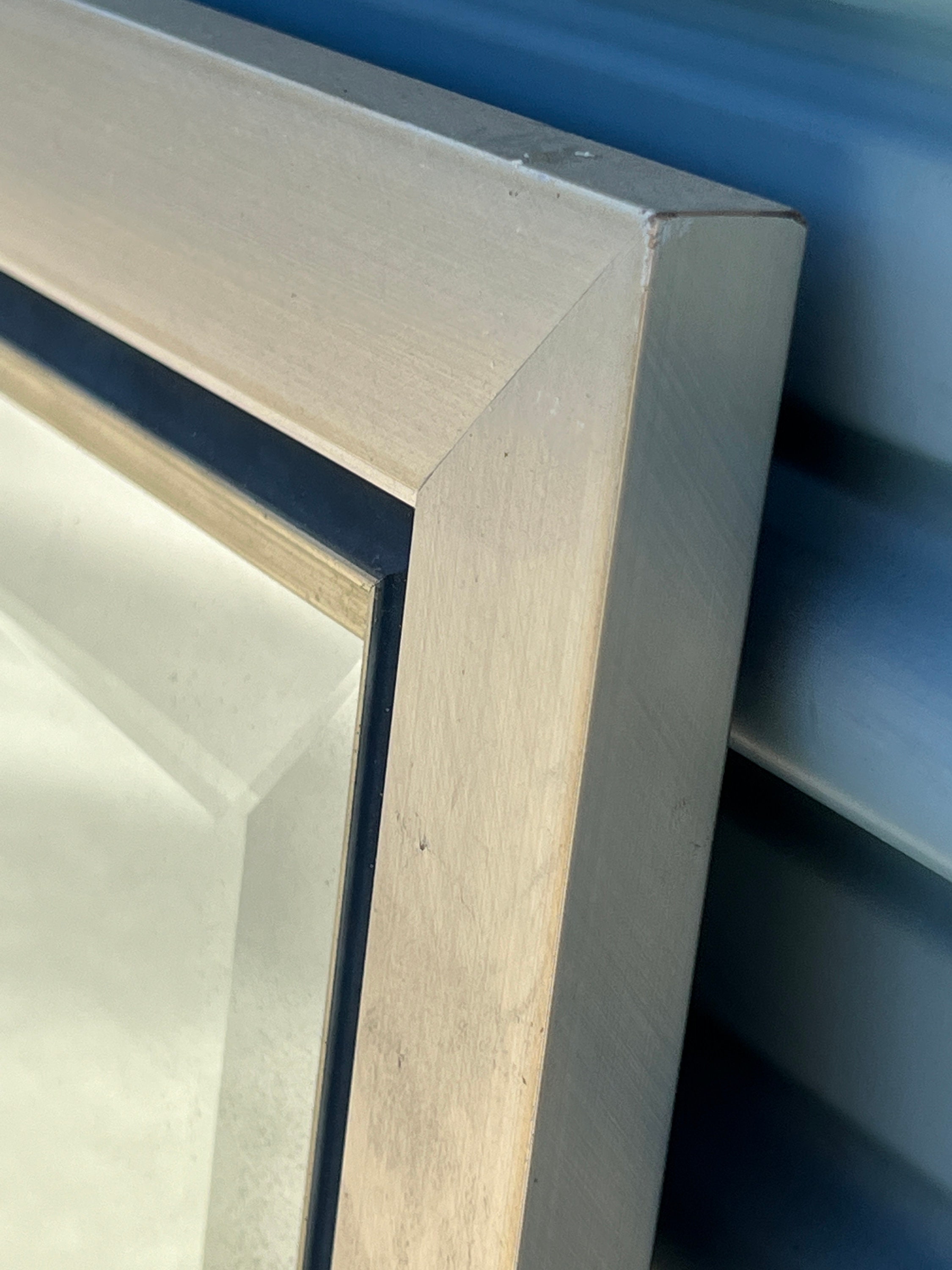 Large Contemporary Silver & Blue Frame With Mirror, 28x41 - Etsy