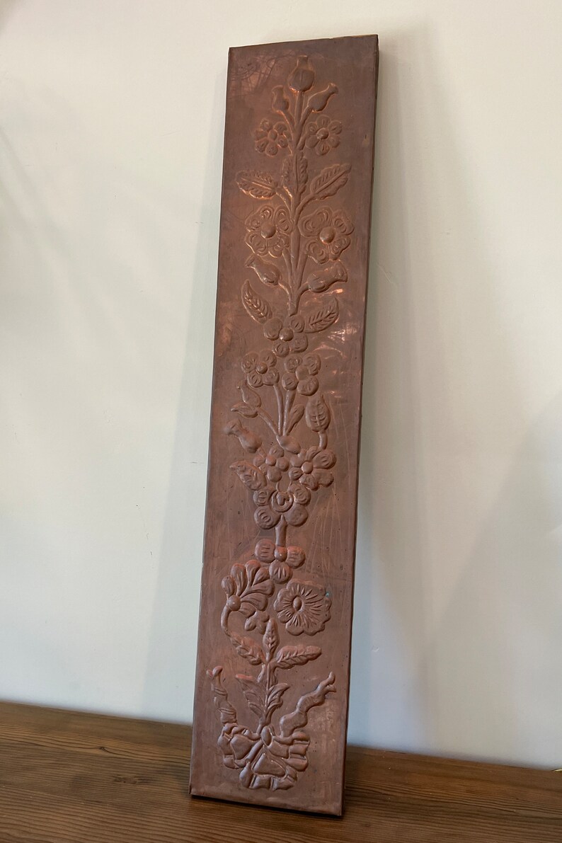 Hammered Copper Relief Wall Panel 40x8 - Etsy