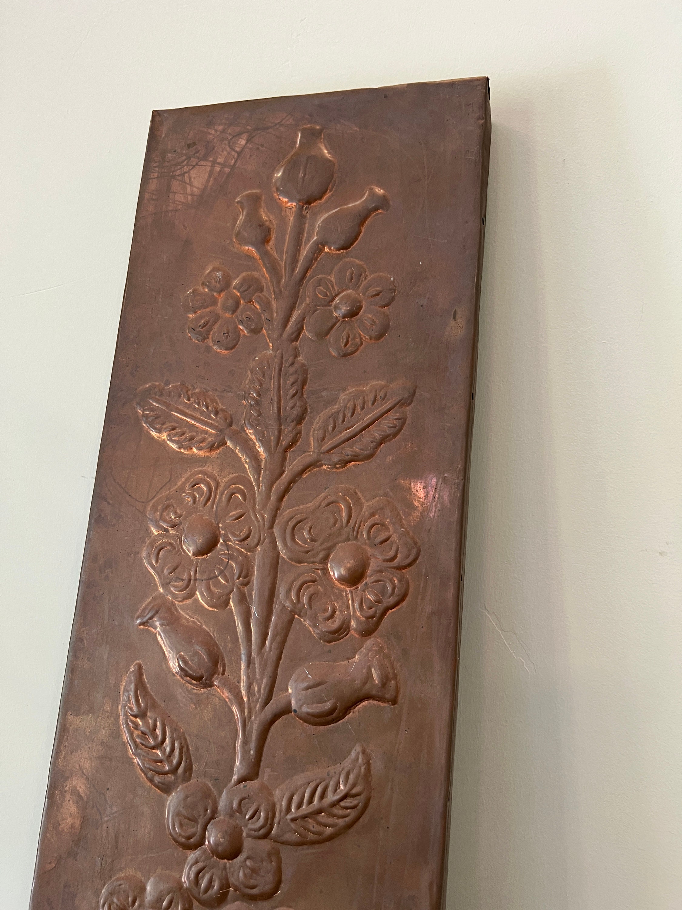 Hammered Copper Relief Wall Panel, 40x8 - Etsy