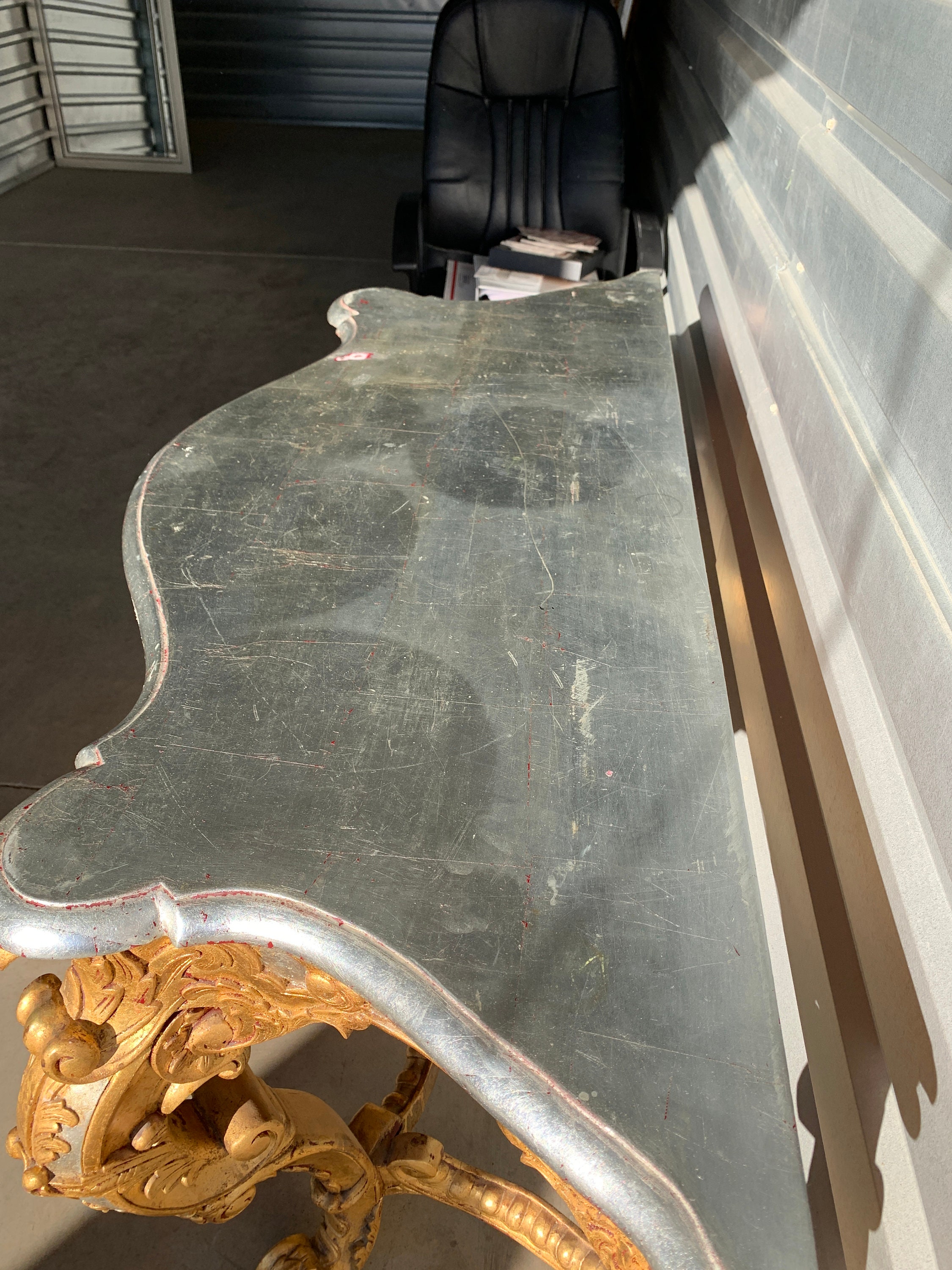 Gold & Silver Leaf Ornate Console Table, 55x21 - Etsy