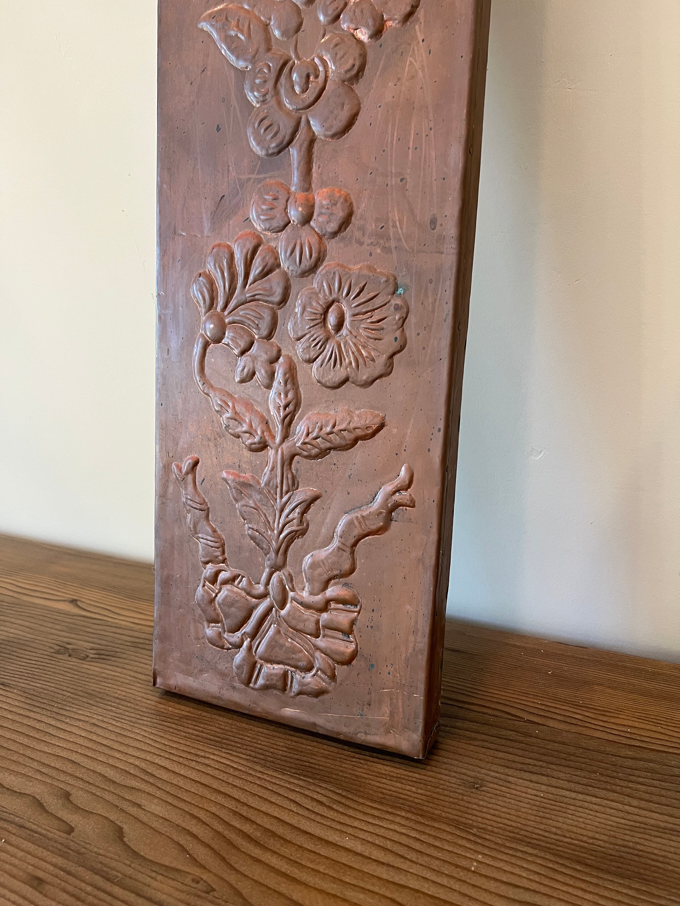 Hammered Copper Relief Wall Panel, 40x8 - Etsy