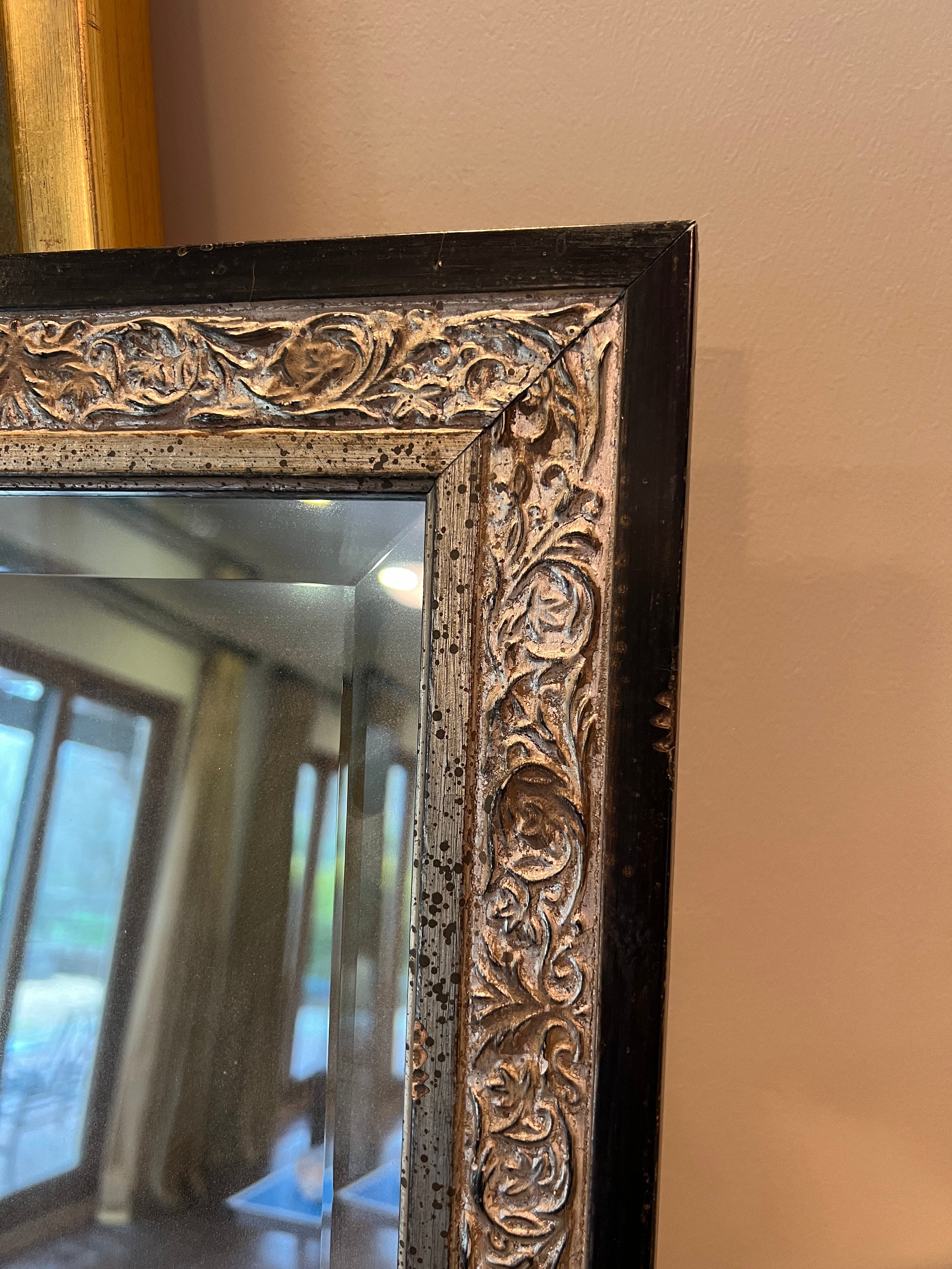 Distressed Italian Style Black and Silver Gilded Mirror, 29x35 - Etsy