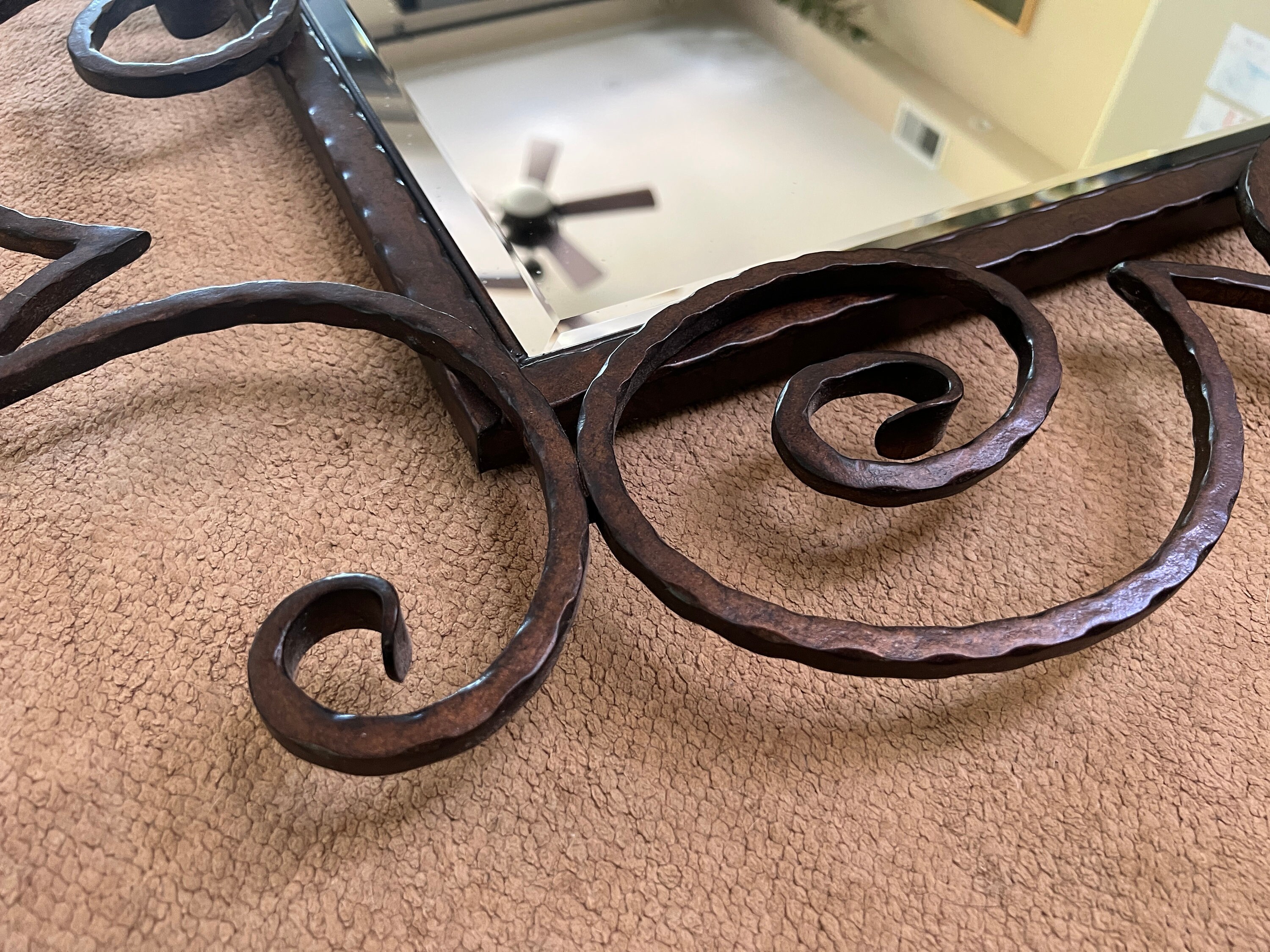 Large Oil Rubbed Bronze Wrought Iron Mirror, 36x42 - Etsy