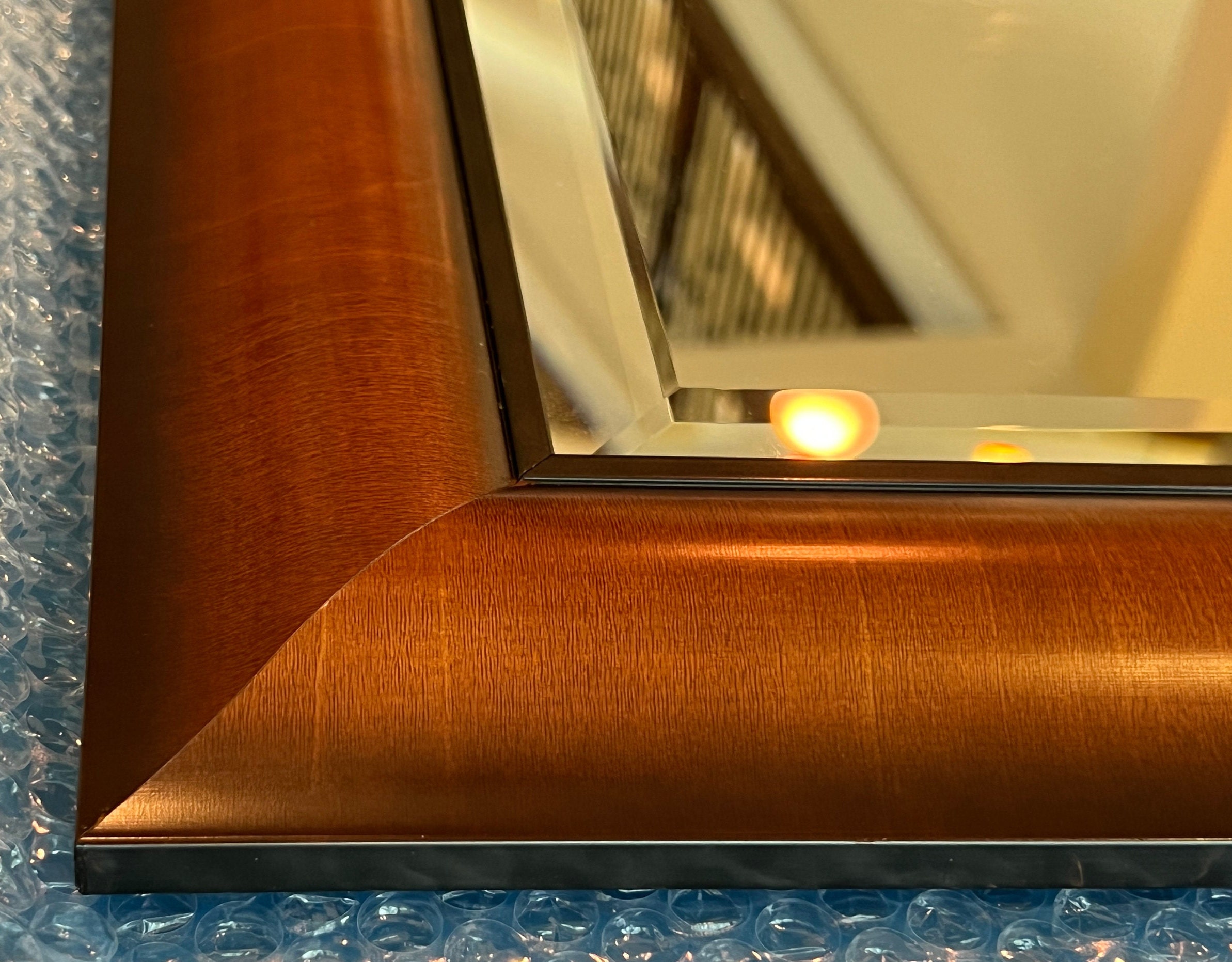 Large Dark Wood Wall Beveled Mirror, 28x35 - Etsy