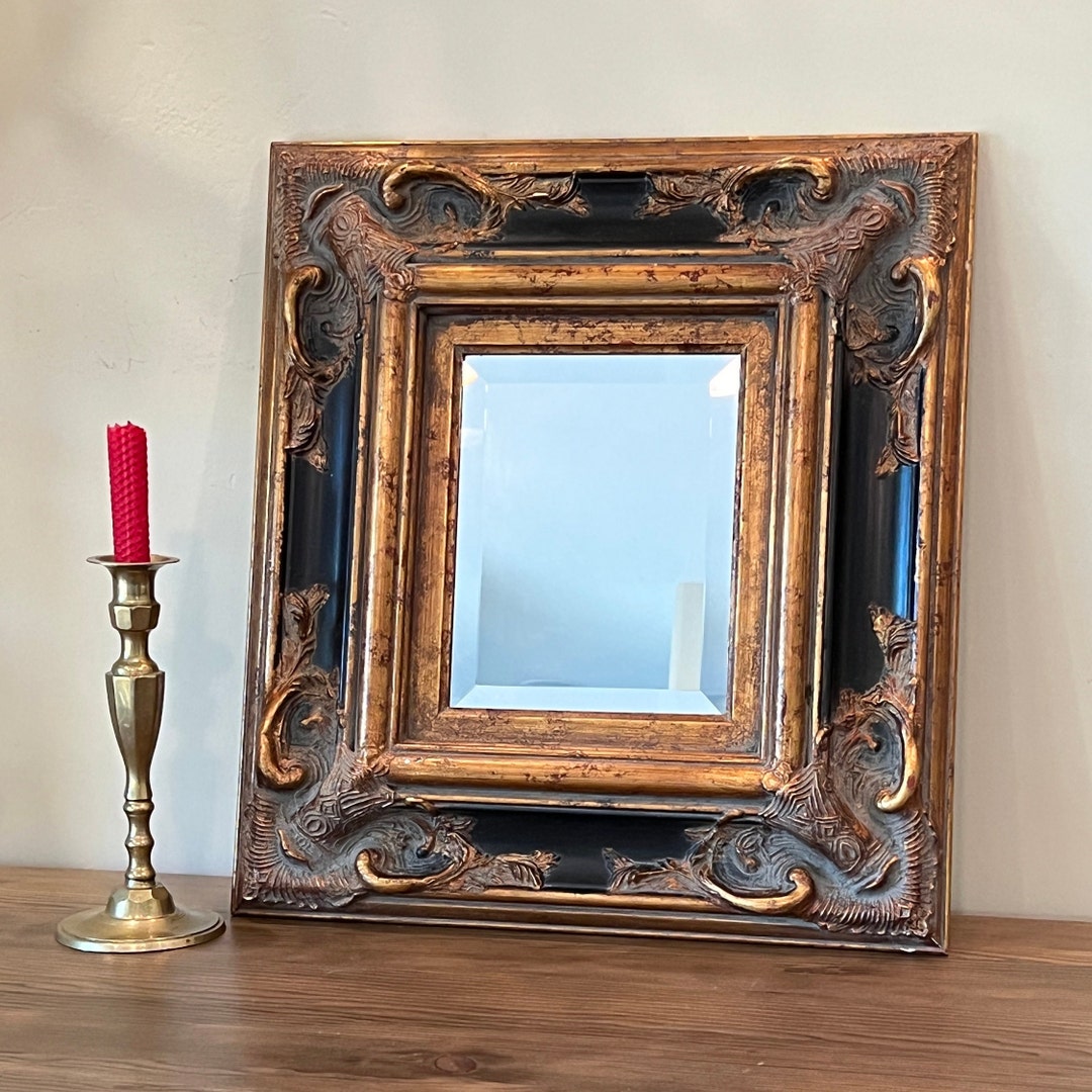 Ornate Bronze Gold and Black Decorative Wall Mirror, 18x20 - Etsy