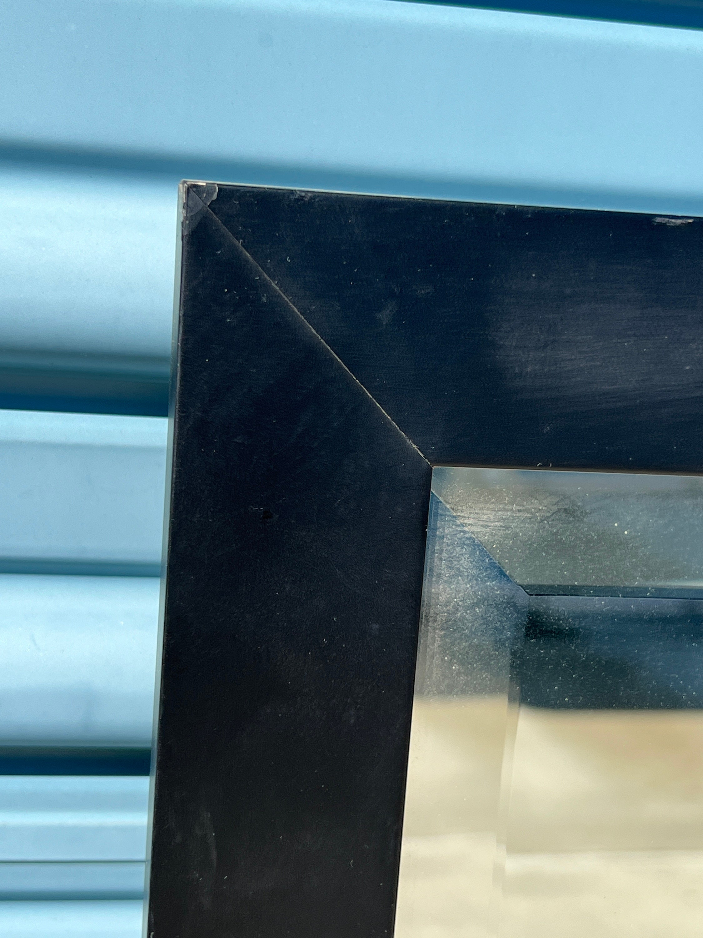 Extra Large Black Contemporary Frame With Beveled Mirror, 38x48 (over ...